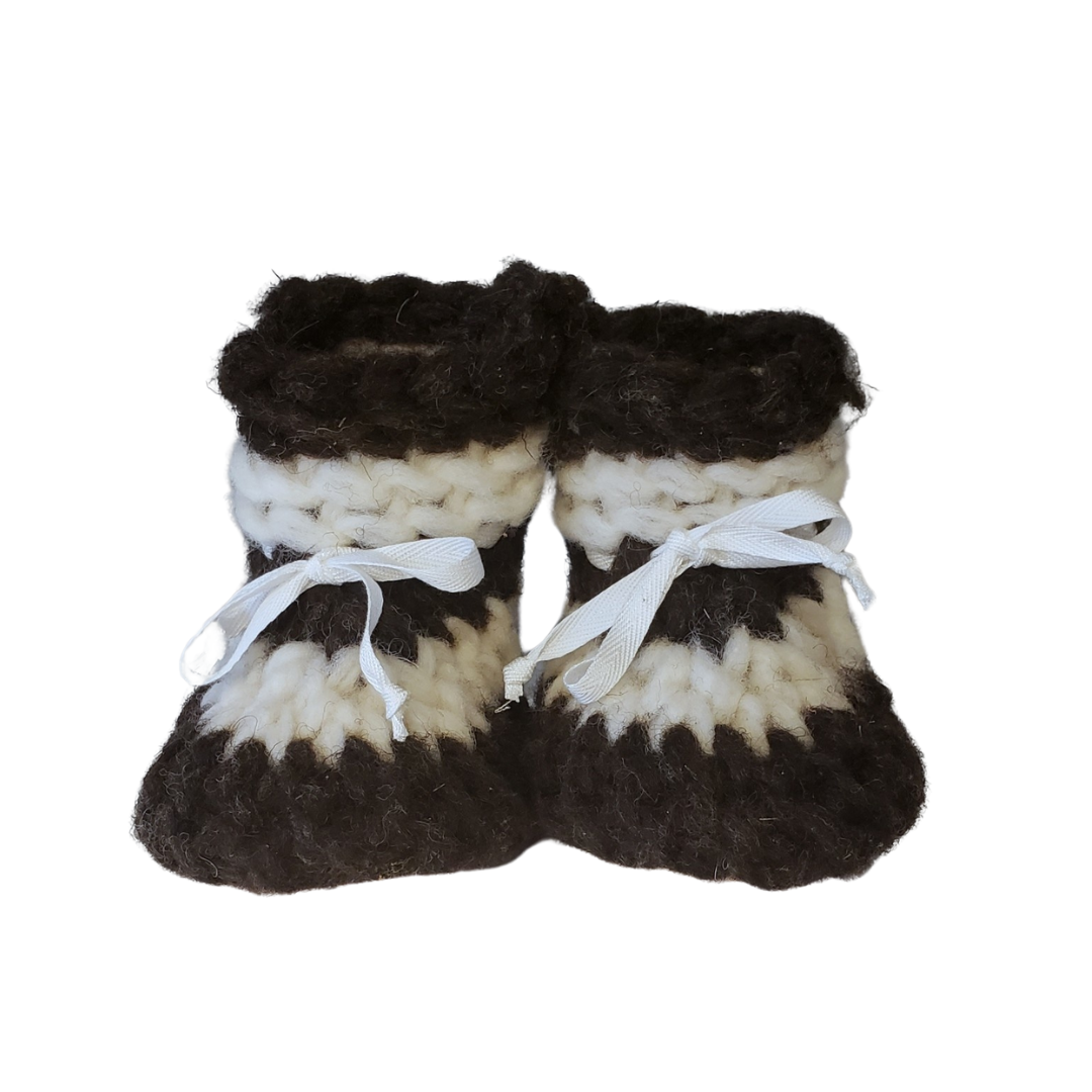 Woolies Baby Booties Black & White 6-12 Months – Ready Set Baby