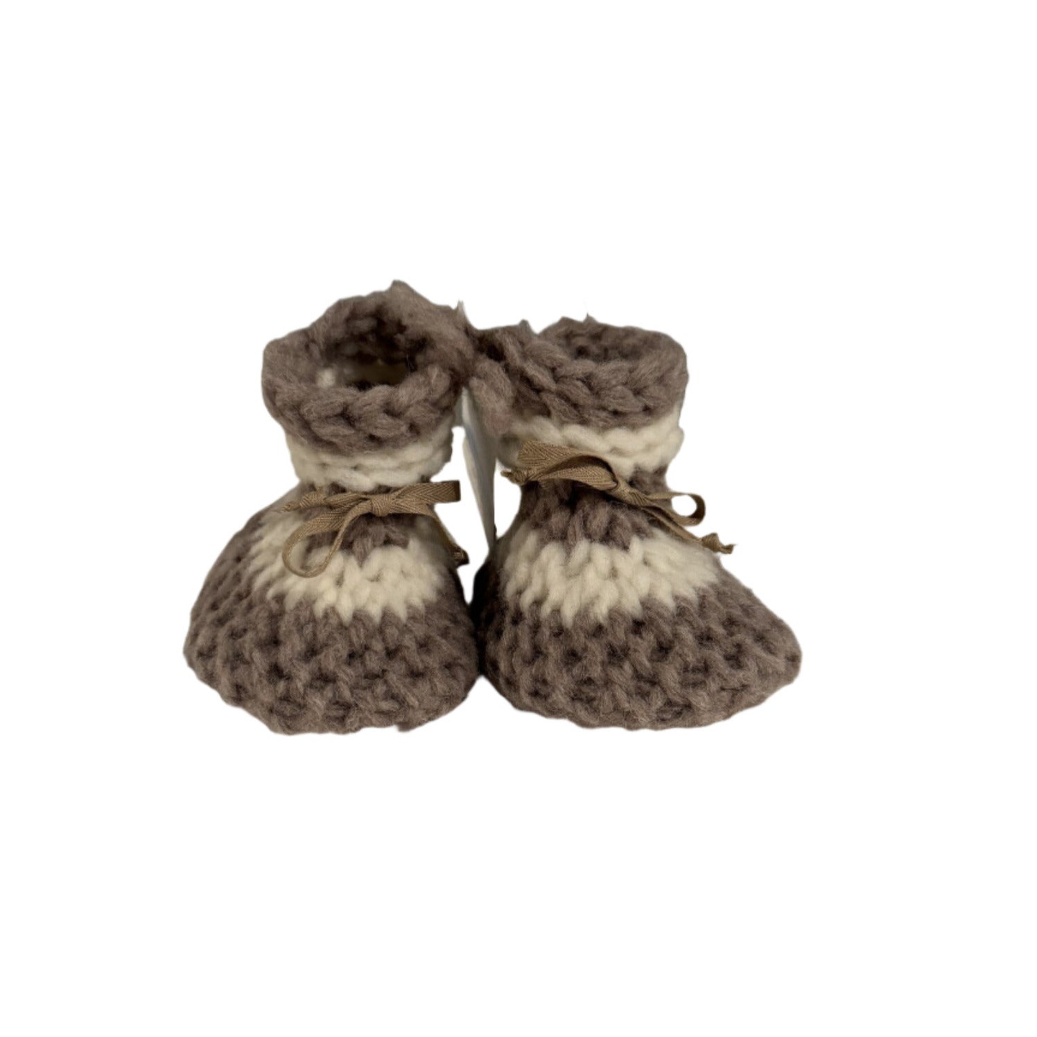 Woolies Baby Booties Beige & White – Ready Set Baby